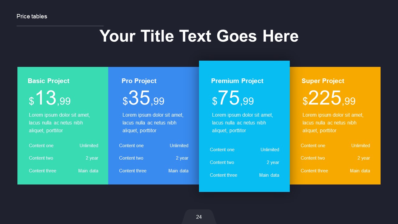 Prices Tables Infographic Powerpoint Presentation Template ...