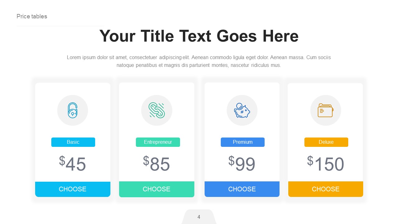 Prices Tables Infographic Powerpoint Presentation Template by RRgraph