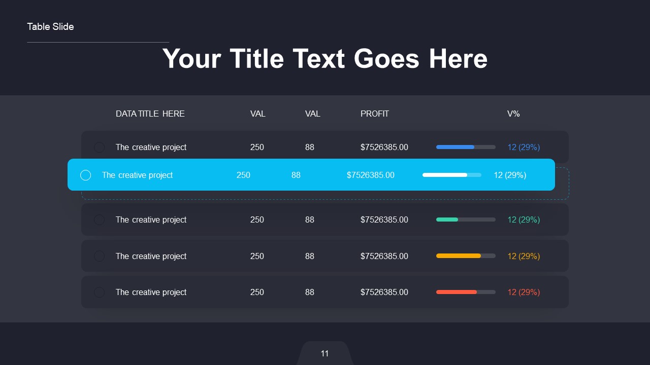 Table Slides Infographic Powerpoint Presentation Template, Presentation ...
