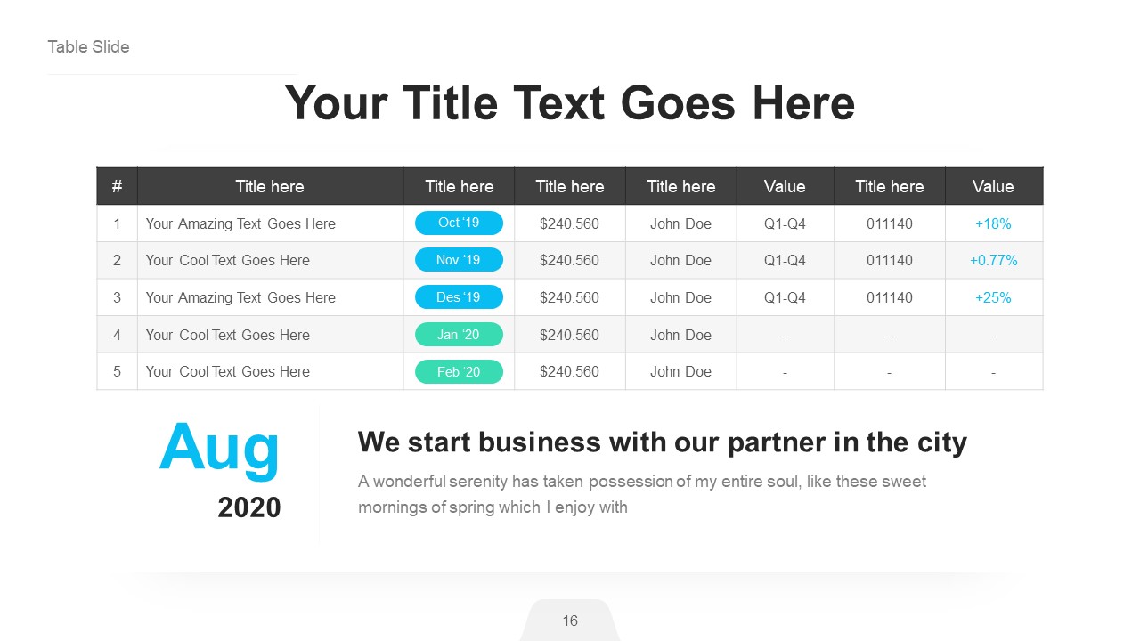 Table Slides Infographic Powerpoint Presentation Template, Presentation ...