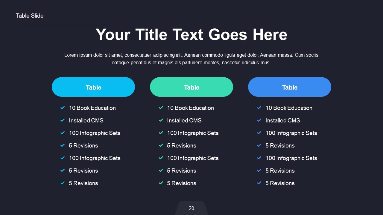 Table Slides Infographic Powerpoint Presentation Template, Presentation ...