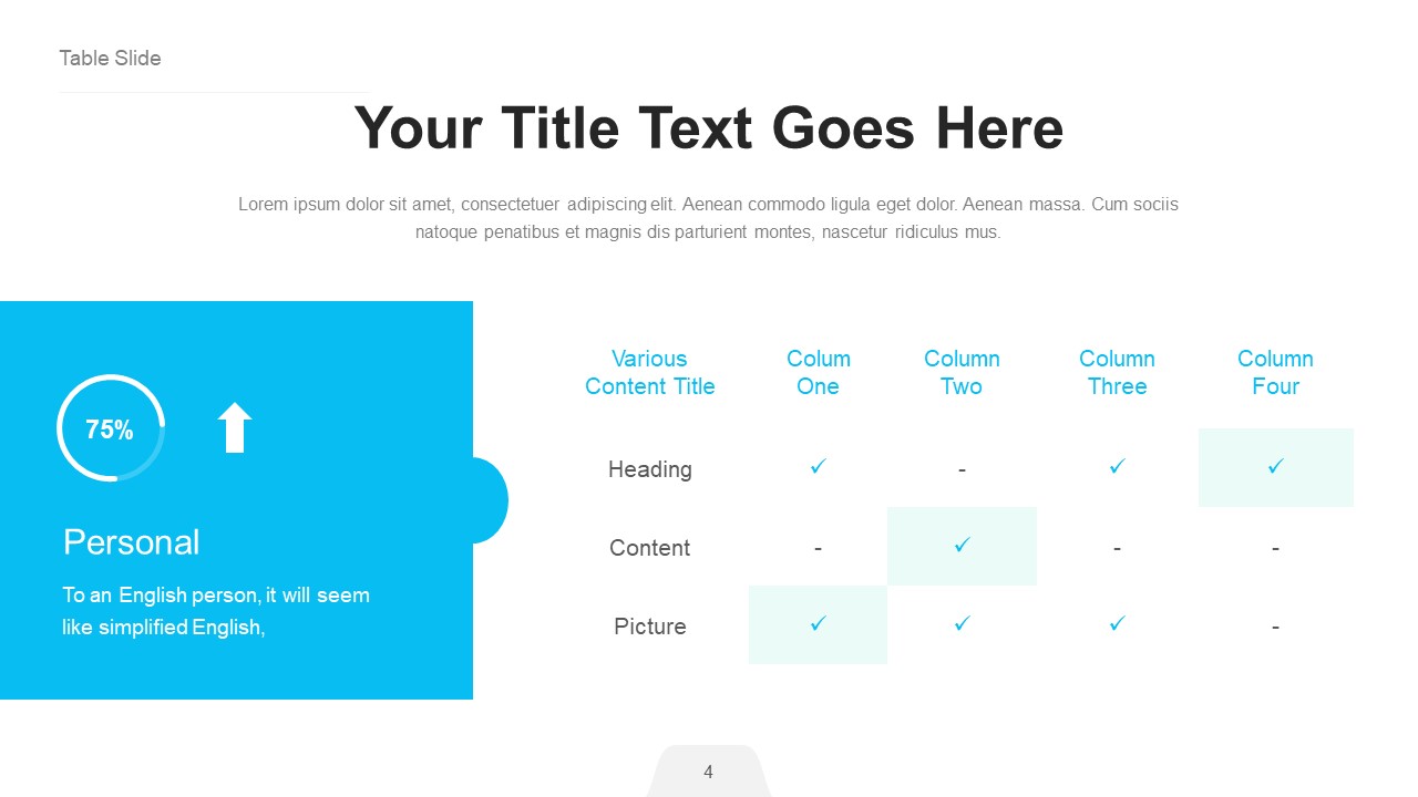 Table Slides Infographic Powerpoint Presentation Template, Presentation ...