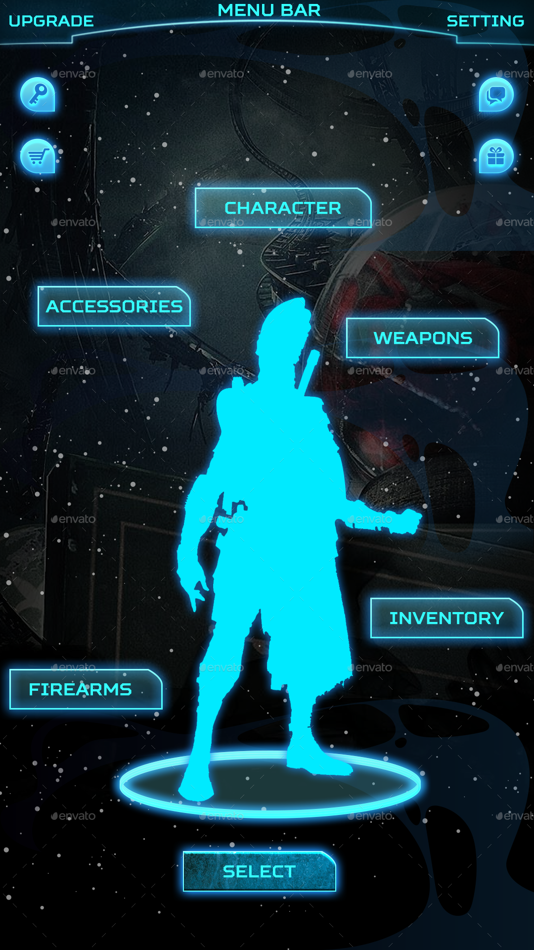 SCI-FI Portrait UI Package, Game Assets | GraphicRiver