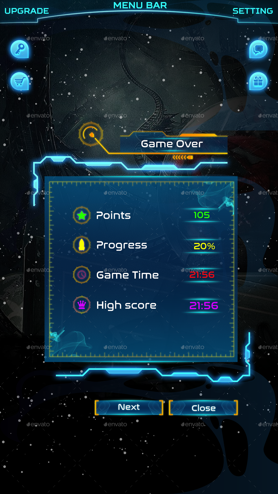 SCI-FI Portrait UI Package, Game Assets | GraphicRiver