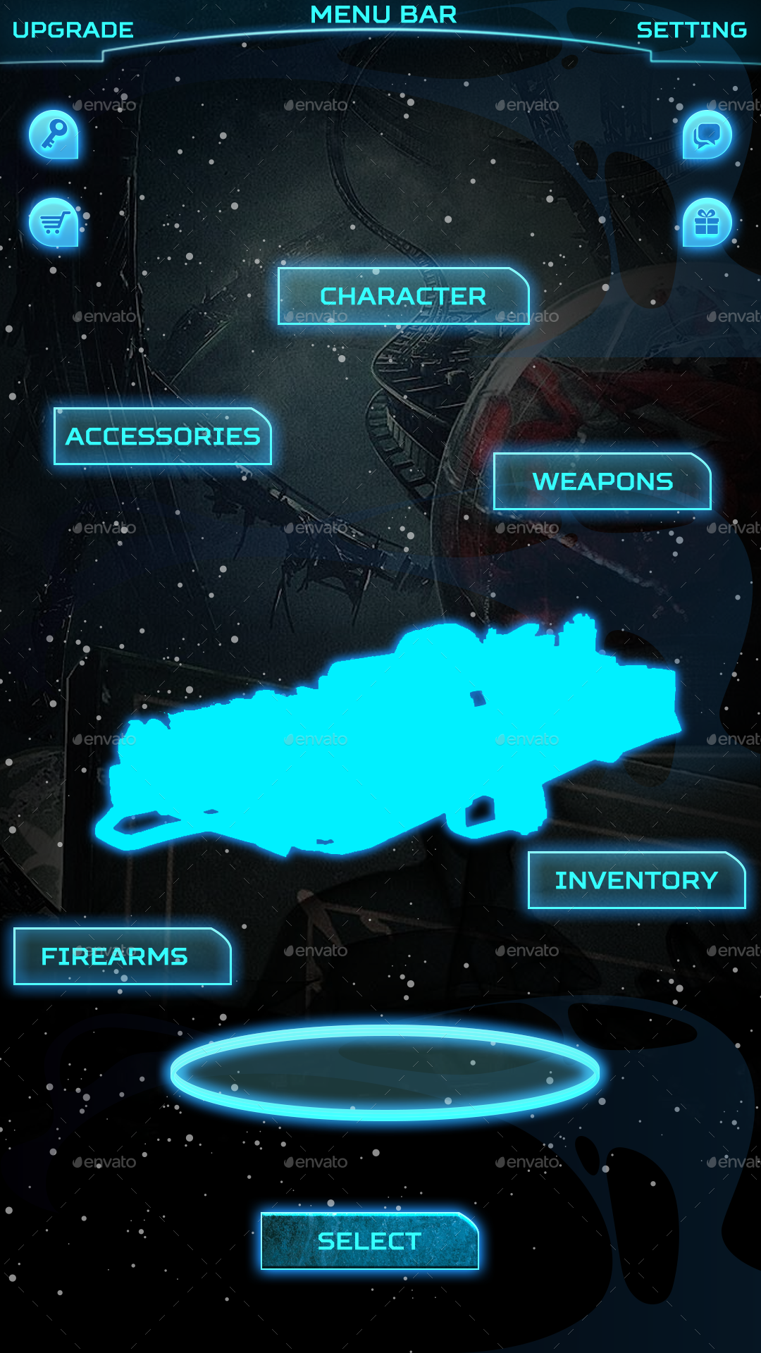 SCI-FI Portrait UI Package, Game Assets | GraphicRiver