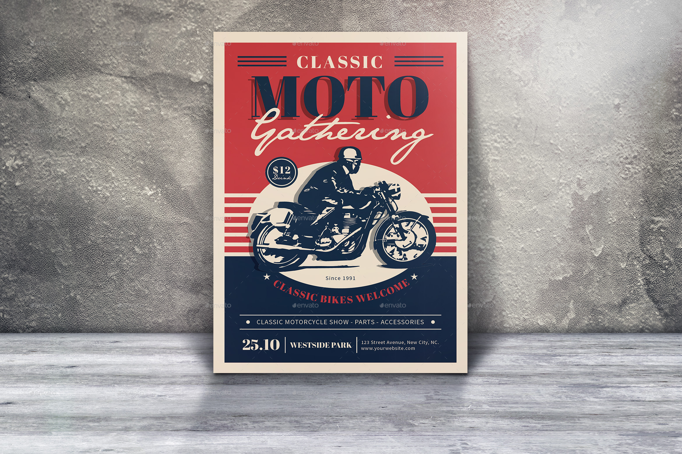 Classic Moto Flyers Template, Print Templates | GraphicRiver