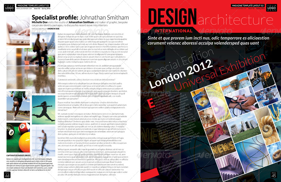Magazine Template - InDesign 56 Page Layout V2, Print Templates ...