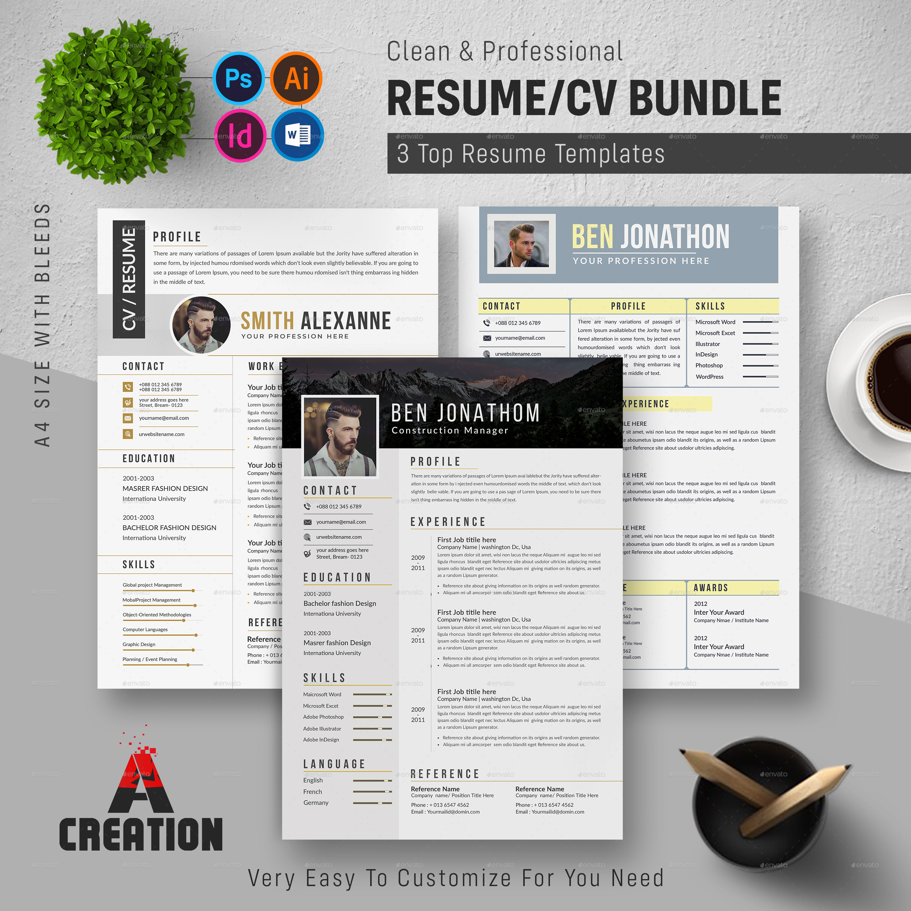 Resume Bundle, Print Templates | GraphicRiver