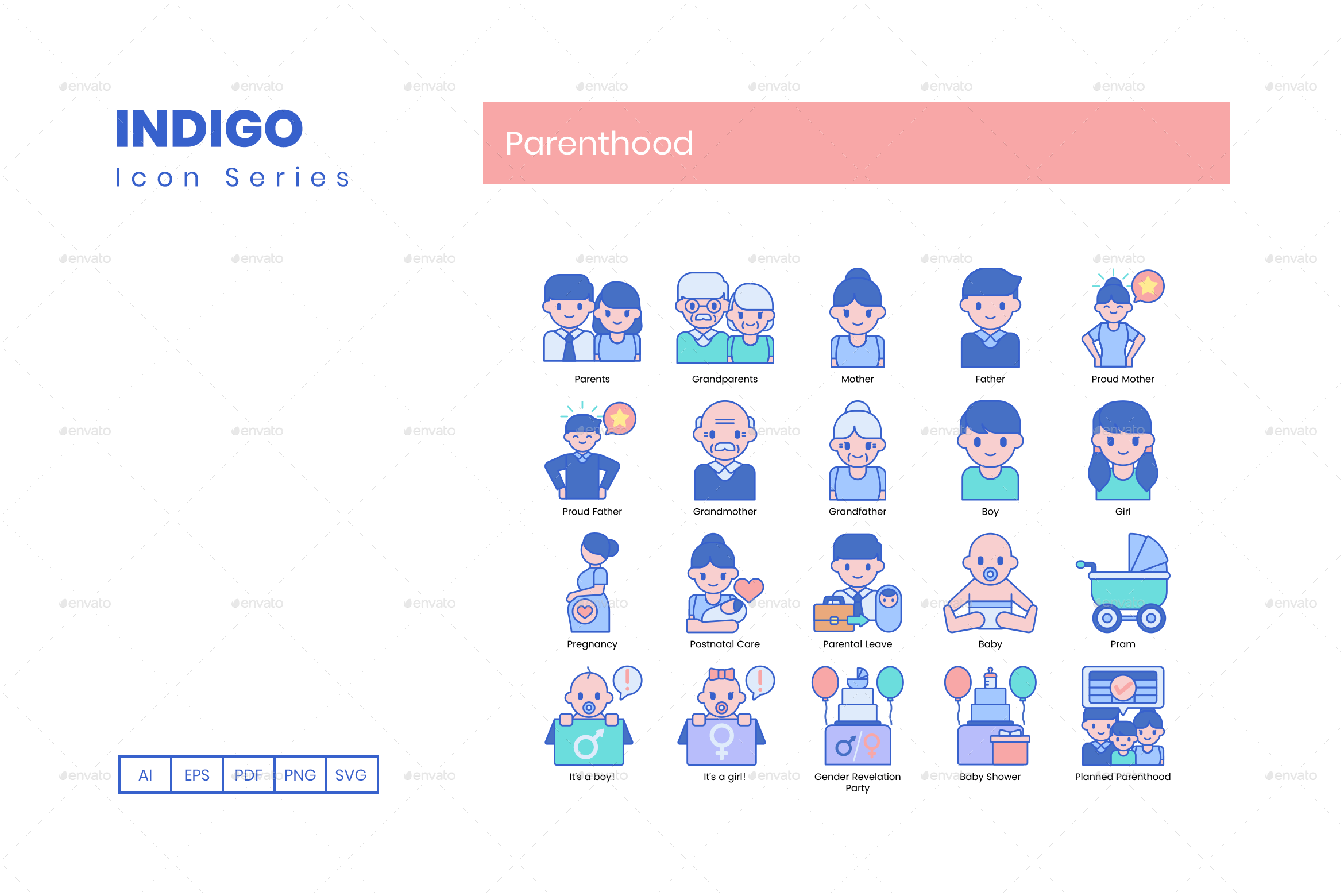 60 Parenthood Icons, Icons | GraphicRiver