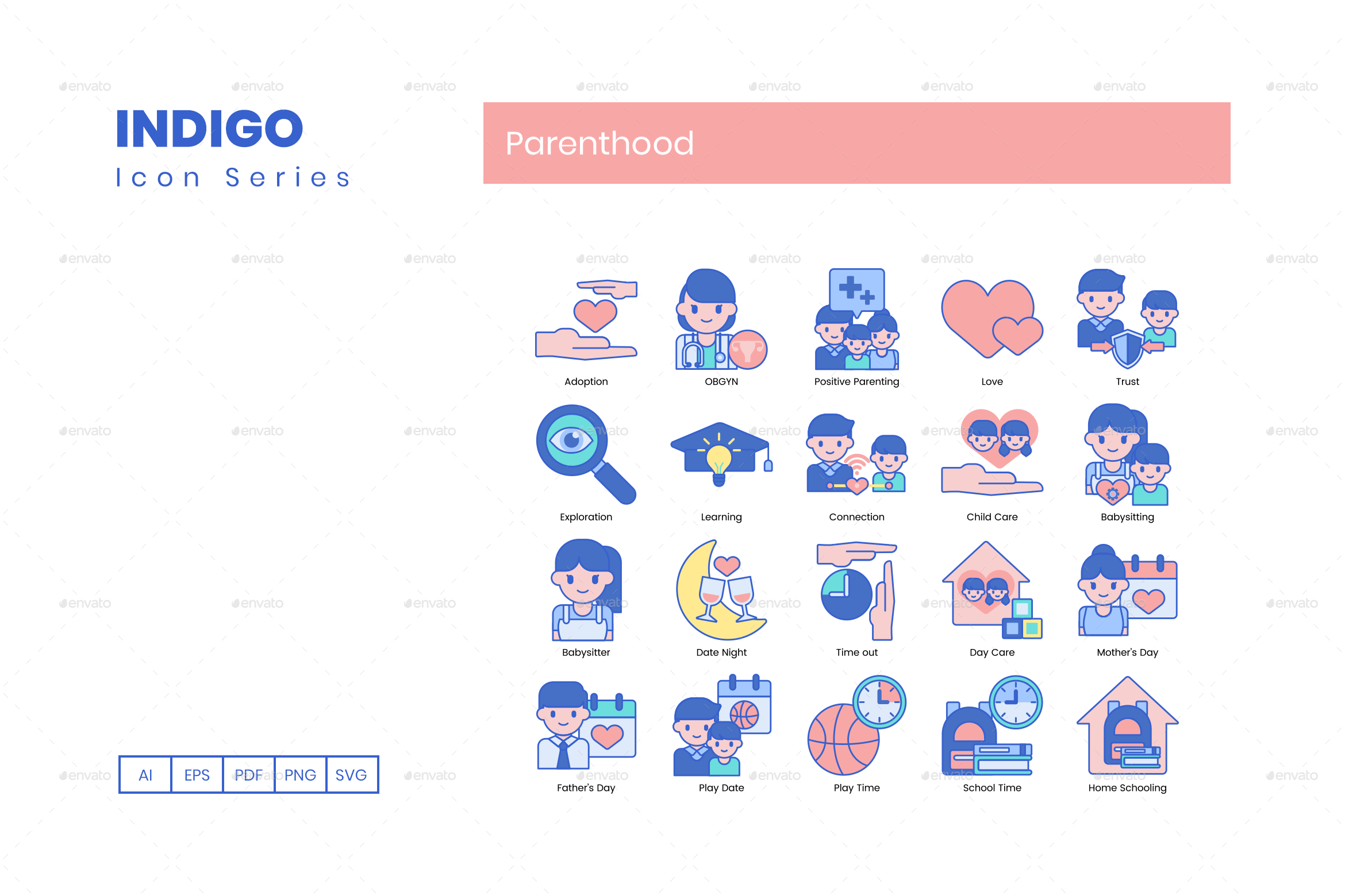 60 Parenthood Icons, Icons | GraphicRiver