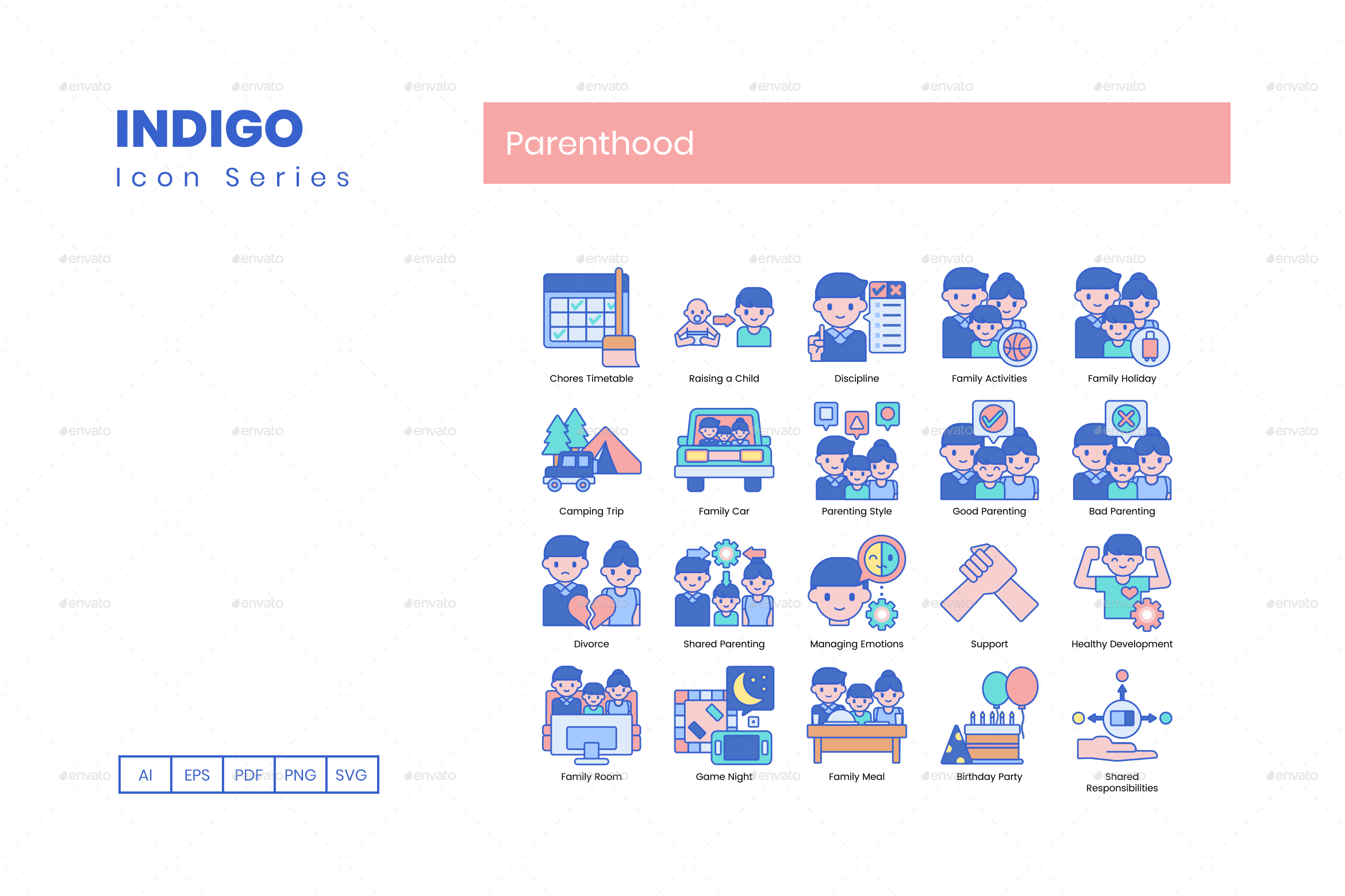 60 Parenthood Icons, Icons | GraphicRiver