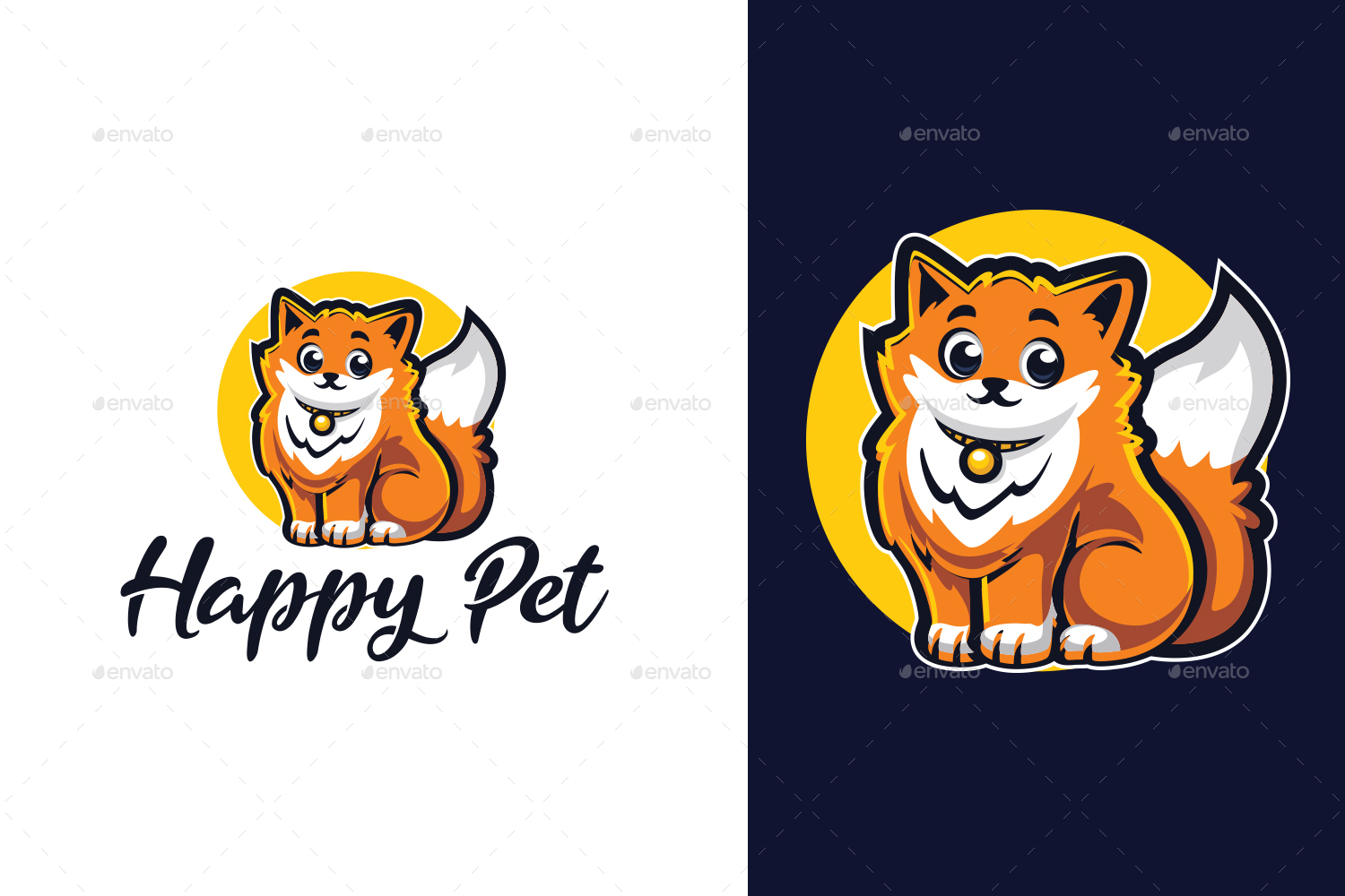 Cartoon Happy Cat Mascot Logo, Logo Templates | GraphicRiver