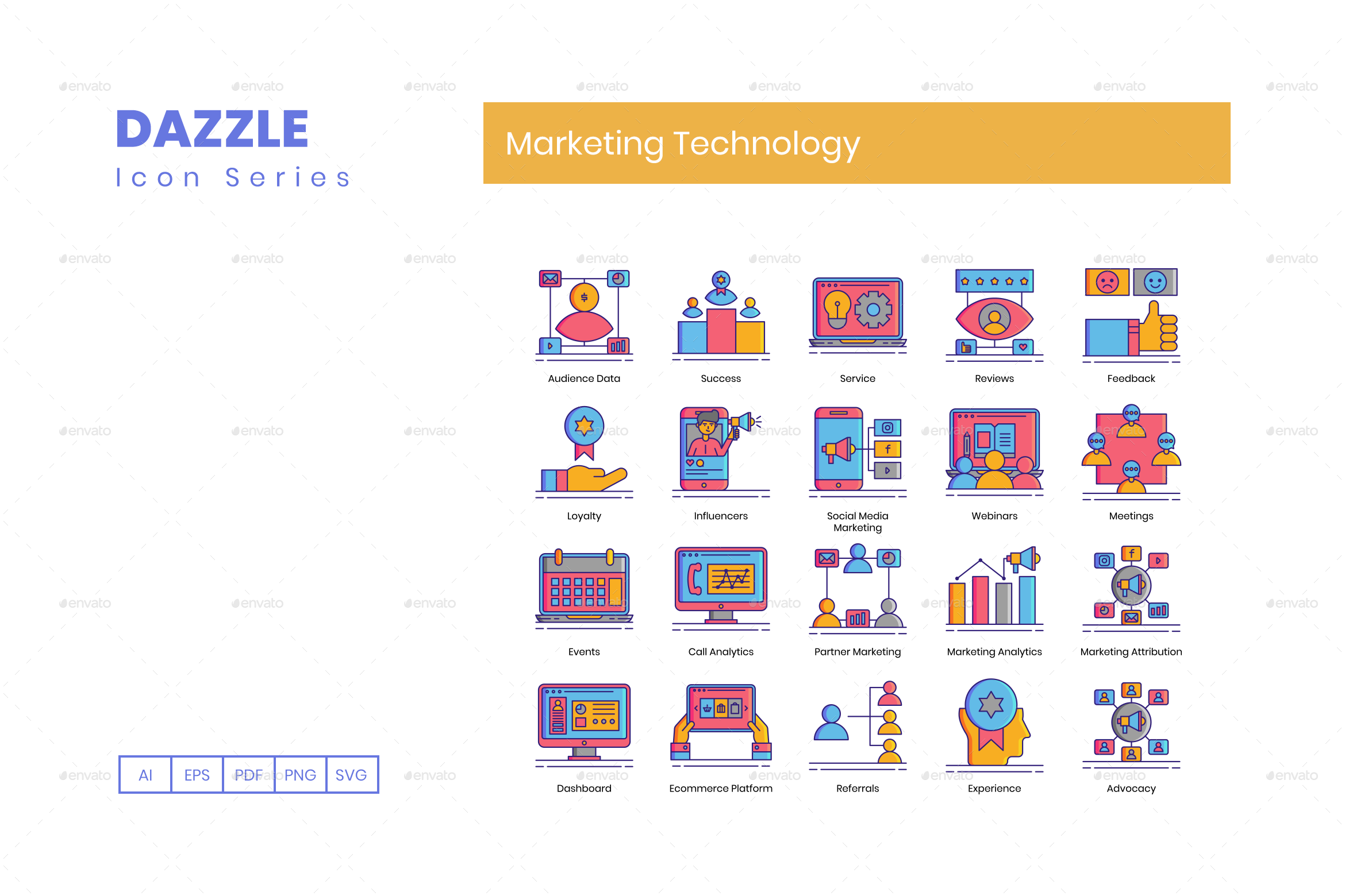 90 Marketing Technology Icons, Icons | GraphicRiver