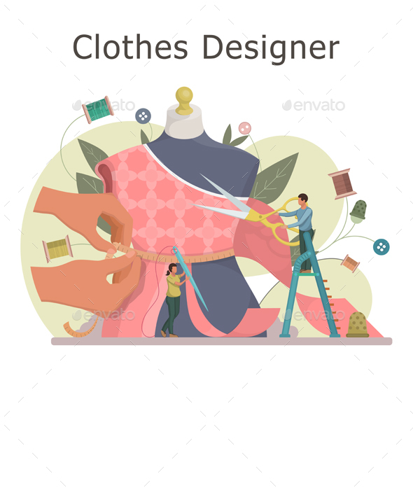 Fashion or Clothes Designer Concept, Vectors | GraphicRiver