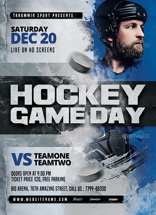 Hockey Flyer, Print Templates | GraphicRiver