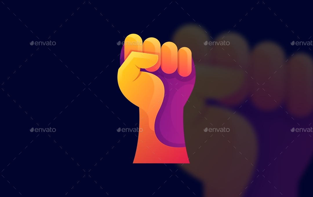 Hand Struggle Gradient Colorful Logo Template, Logo Templates ...