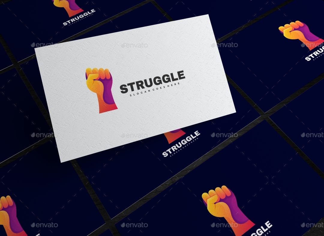 Hand Struggle Gradient Colorful Logo Template, Logo Templates ...