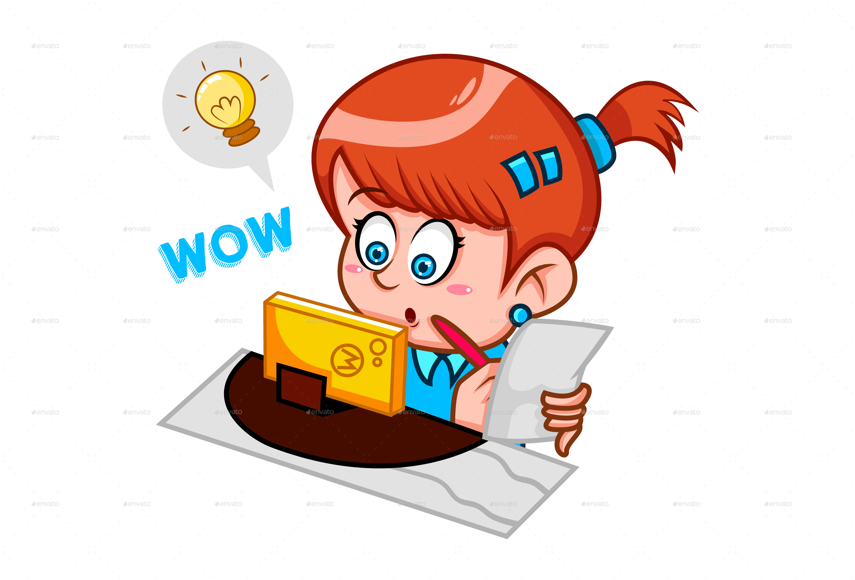 Girl Sticker Set, Vectors | GraphicRiver