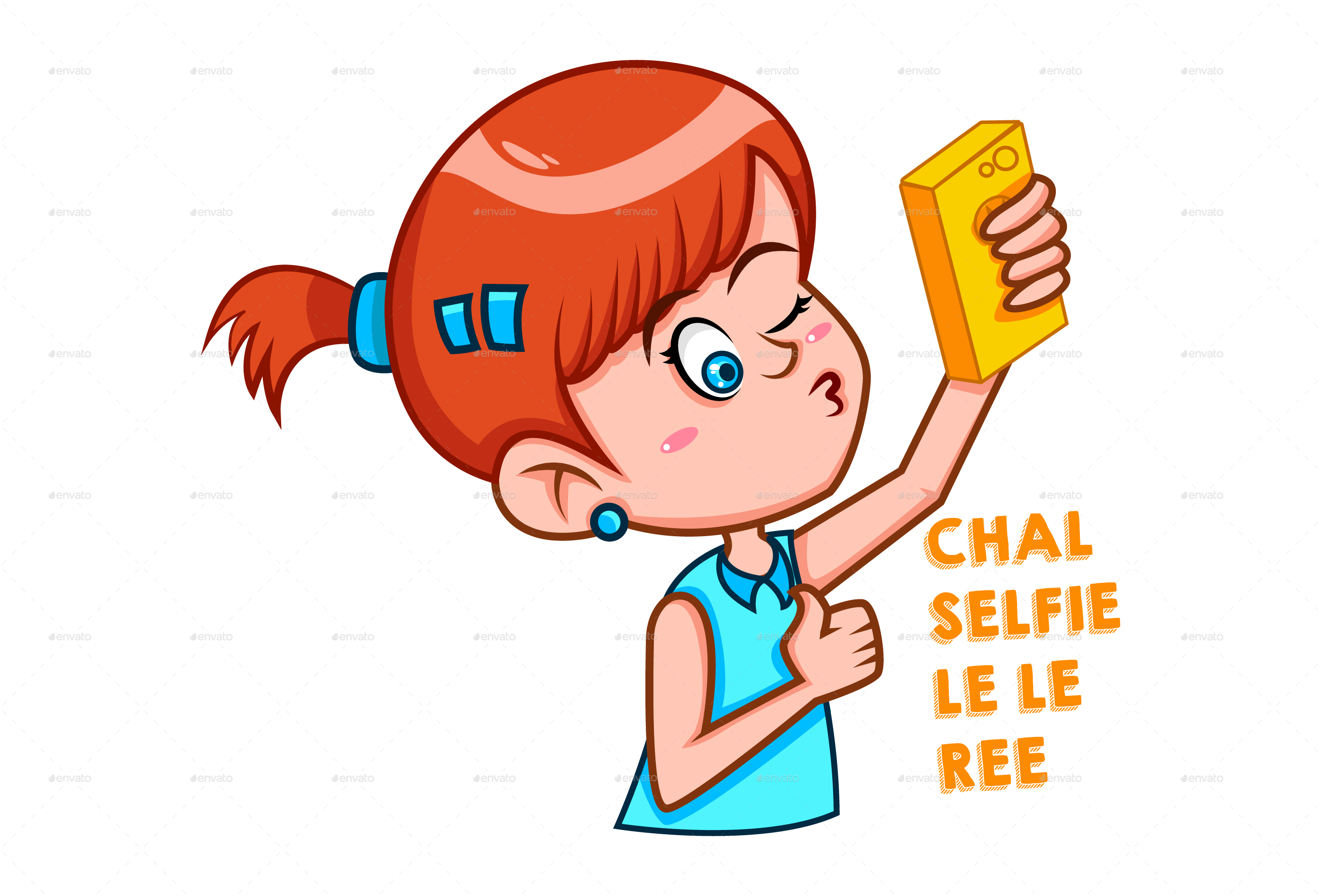 Girl Sticker Set, Vectors | GraphicRiver