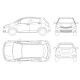 Subcompact Hatchback Car in Outline Compact, Vectors | GraphicRiver