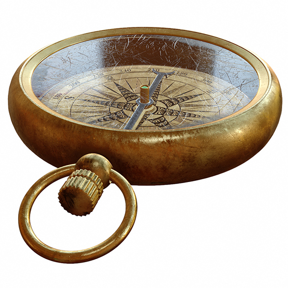 Vintage Brass Compass. 3D model with PBR textures. by Lotus_Studio