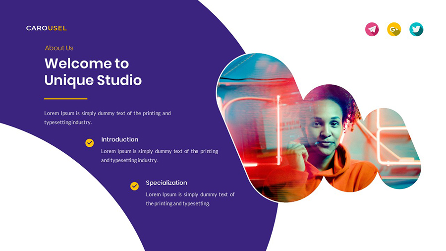 Carousel - Colorful Modern Powerpoint Template, Presentation Templates