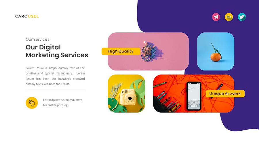 Carousel - Colorful Modern Powerpoint Template, Presentation Templates