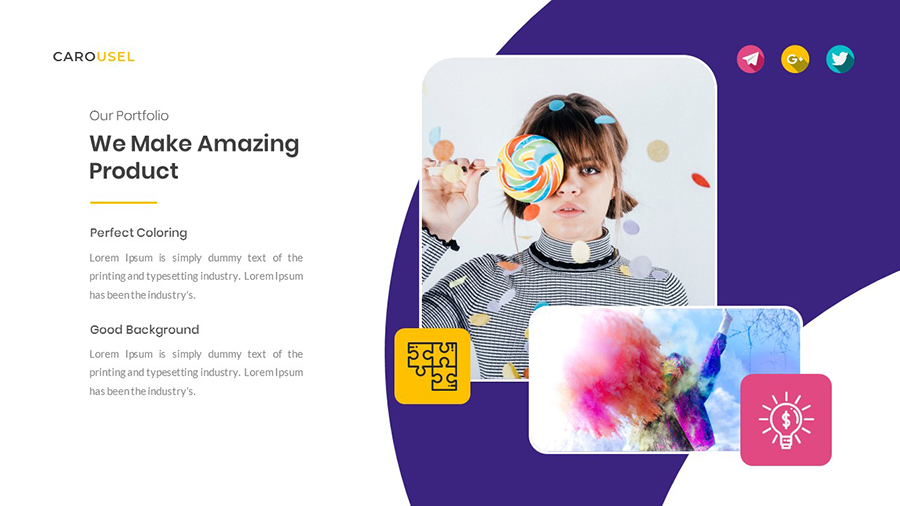 Carousel - Colorful Modern Powerpoint Template, Presentation Templates