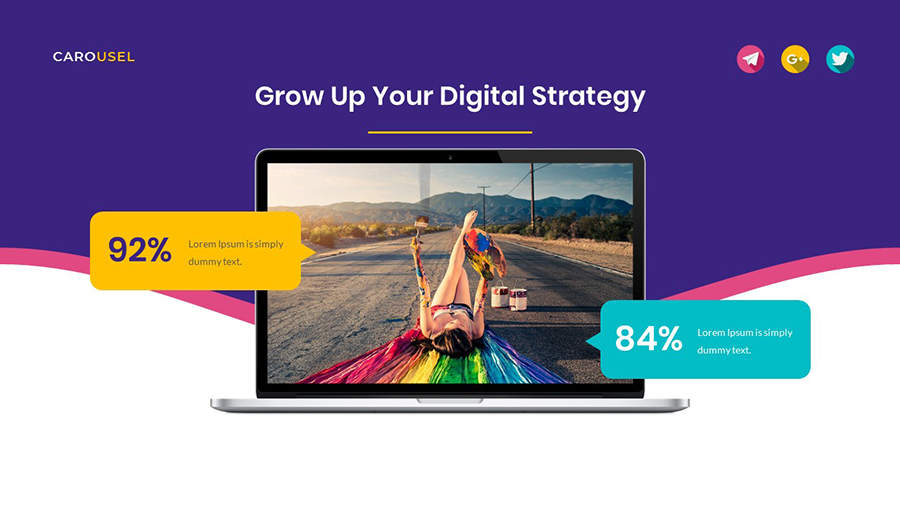 Carousel - Colorful Modern Powerpoint Template, Presentation Templates