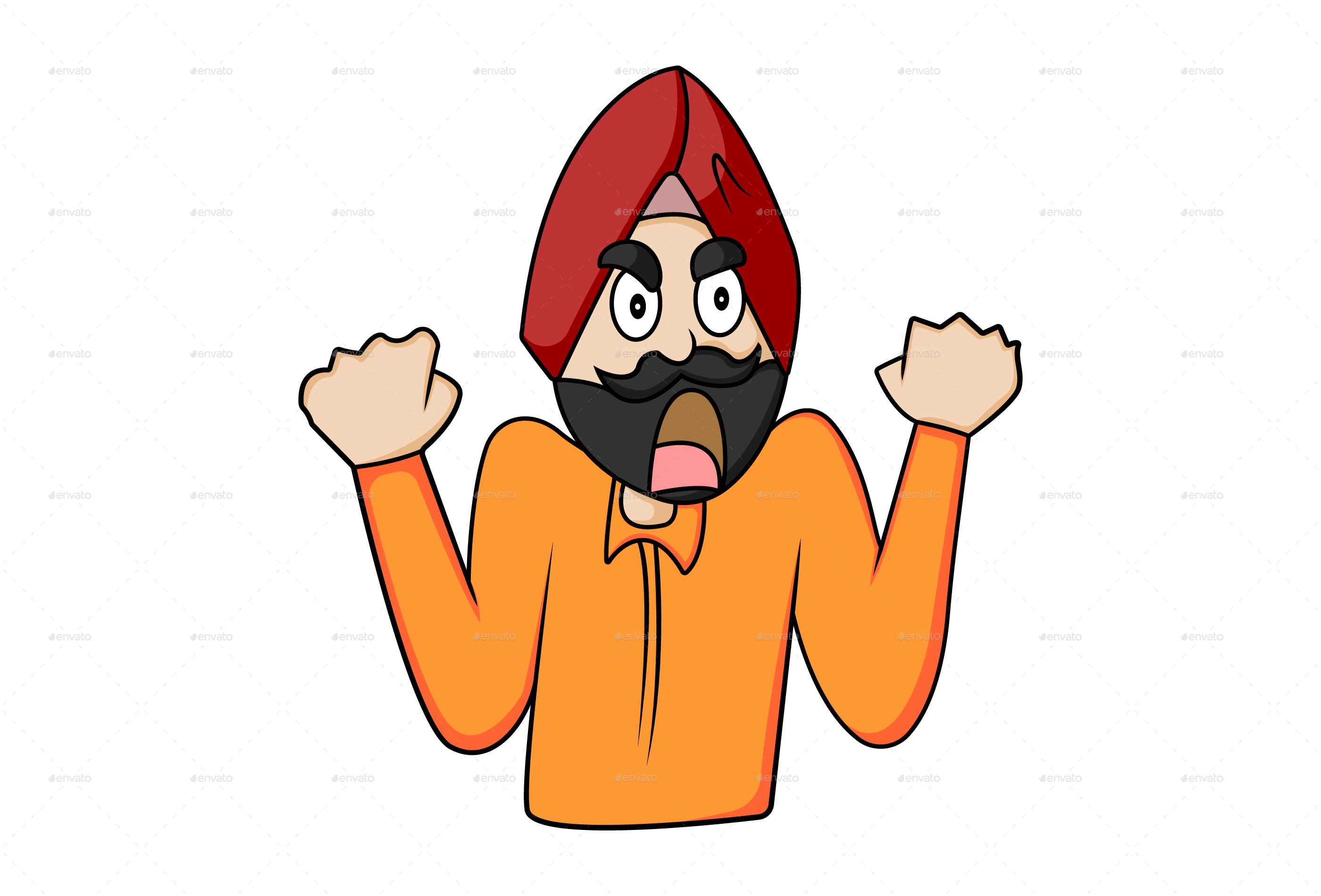 Punjabi Man Sticker Set, Vectors | GraphicRiver