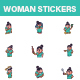 Woman Sticker Set by shallunarula | GraphicRiver