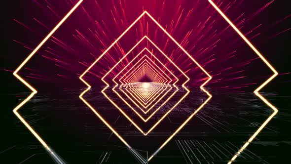 Neon Triangle and Firework 4K, Motion Graphics | VideoHive