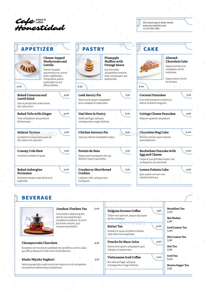 Geometric Structure Line Menu, Print Templates | GraphicRiver