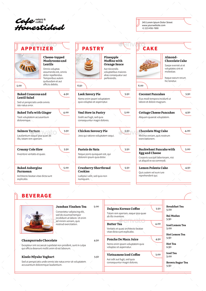 Geometric Structure Line Menu, Print Templates | GraphicRiver