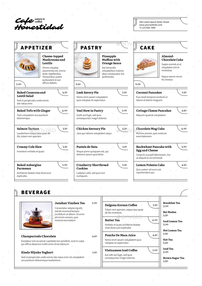 Geometric Structure Line Menu, Print Templates | GraphicRiver