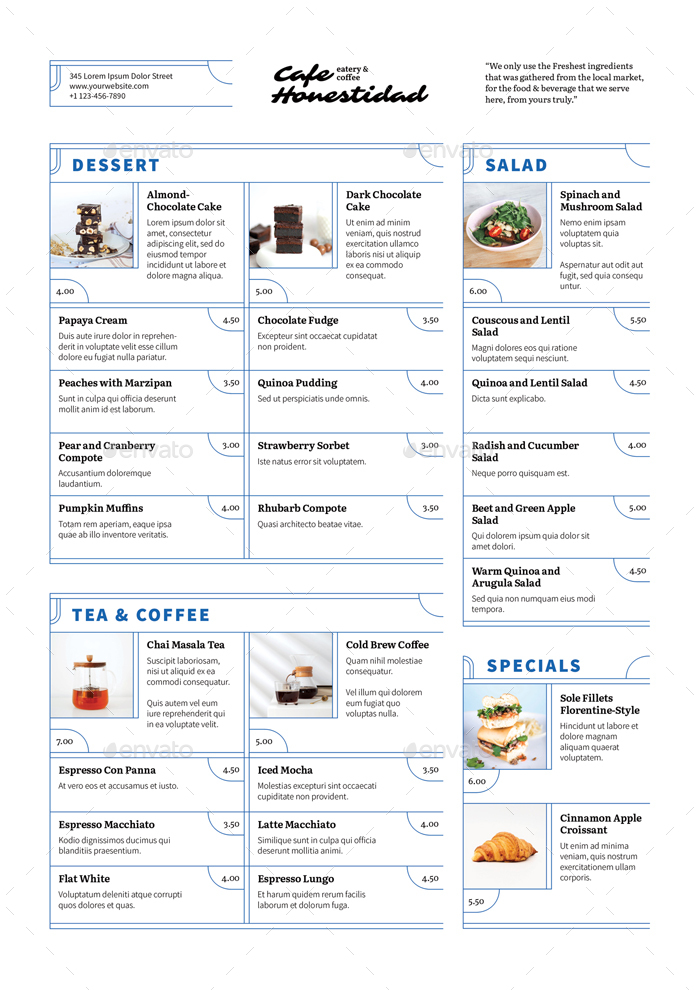 Geometric Structure Line Menu, Print Templates | GraphicRiver