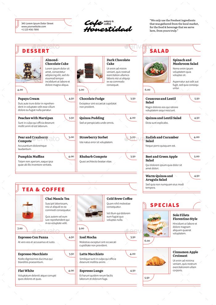 Geometric Structure Line Menu, Print Templates | GraphicRiver
