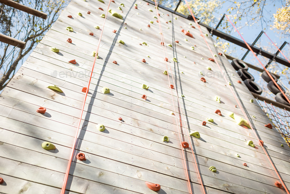 Climbing wall at amusement park Stock Photo by RossHelen | PhotoDune