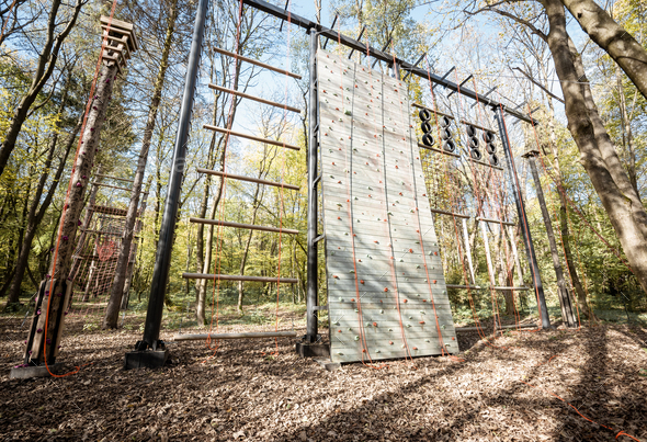 Climbing wall at amusement park Stock Photo by RossHelen | PhotoDune