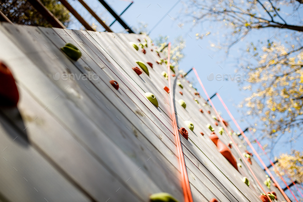 Climbing wall at amusement park Stock Photo by RossHelen | PhotoDune