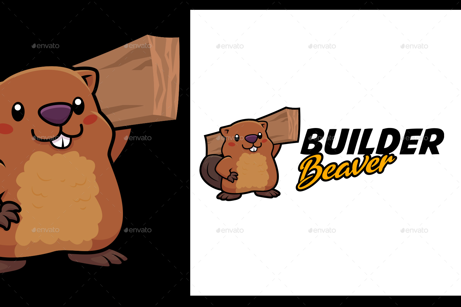 Cartoon Beaver Builder Logo, Logo Templates | GraphicRiver