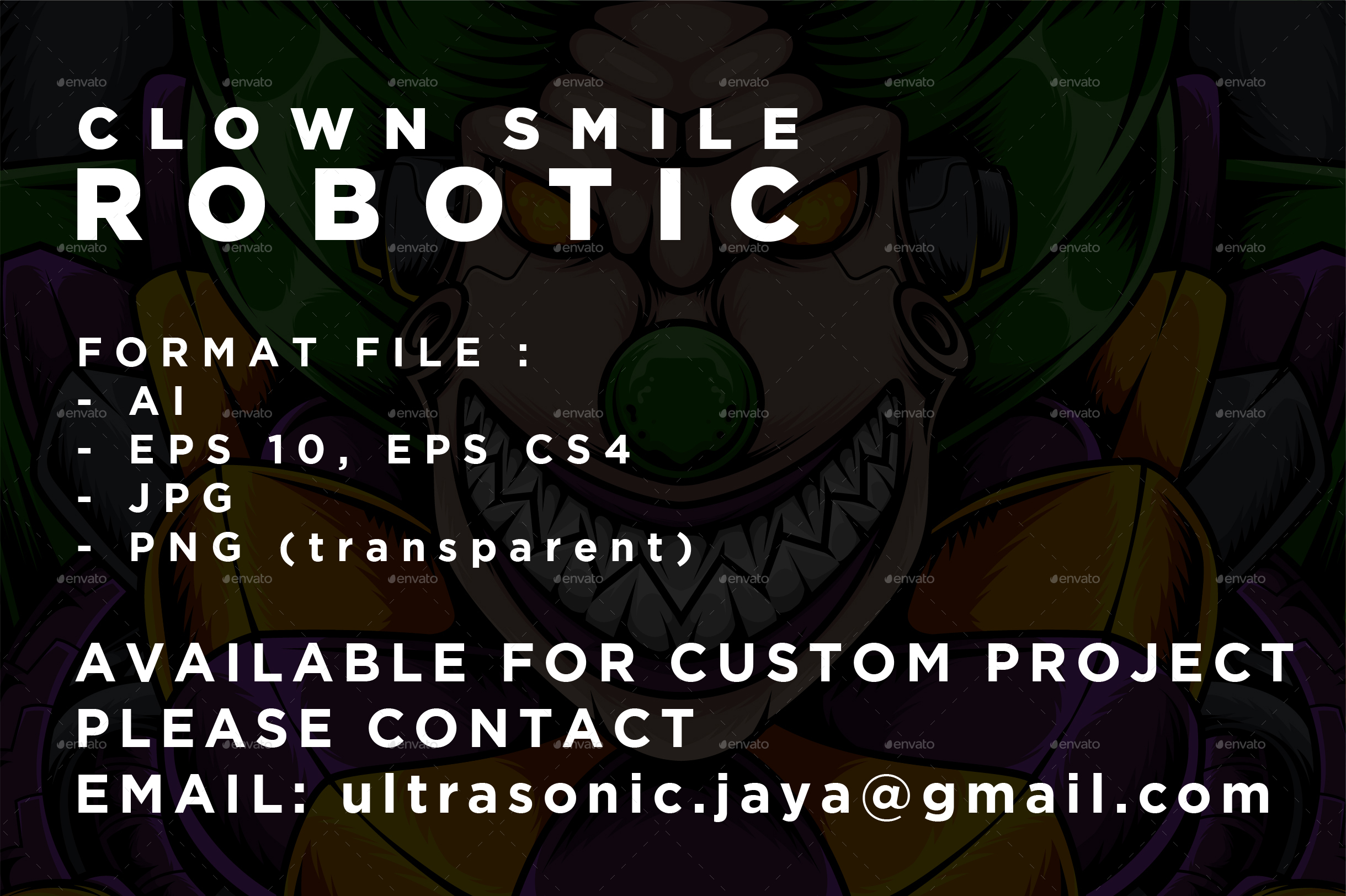 Clown Robotic - Vector Illustration, Vectors | GraphicRiver