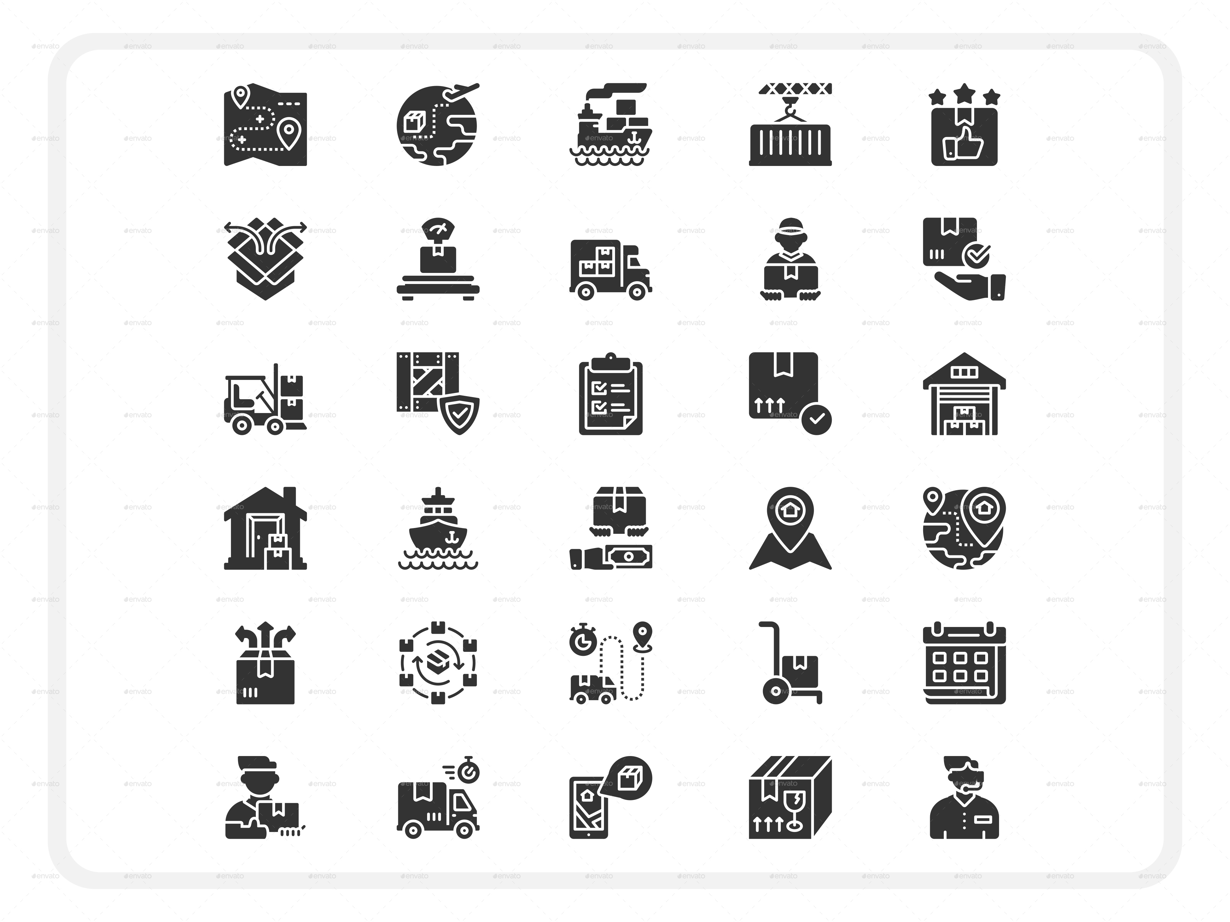 Delivery Icon Pack, Icons | GraphicRiver