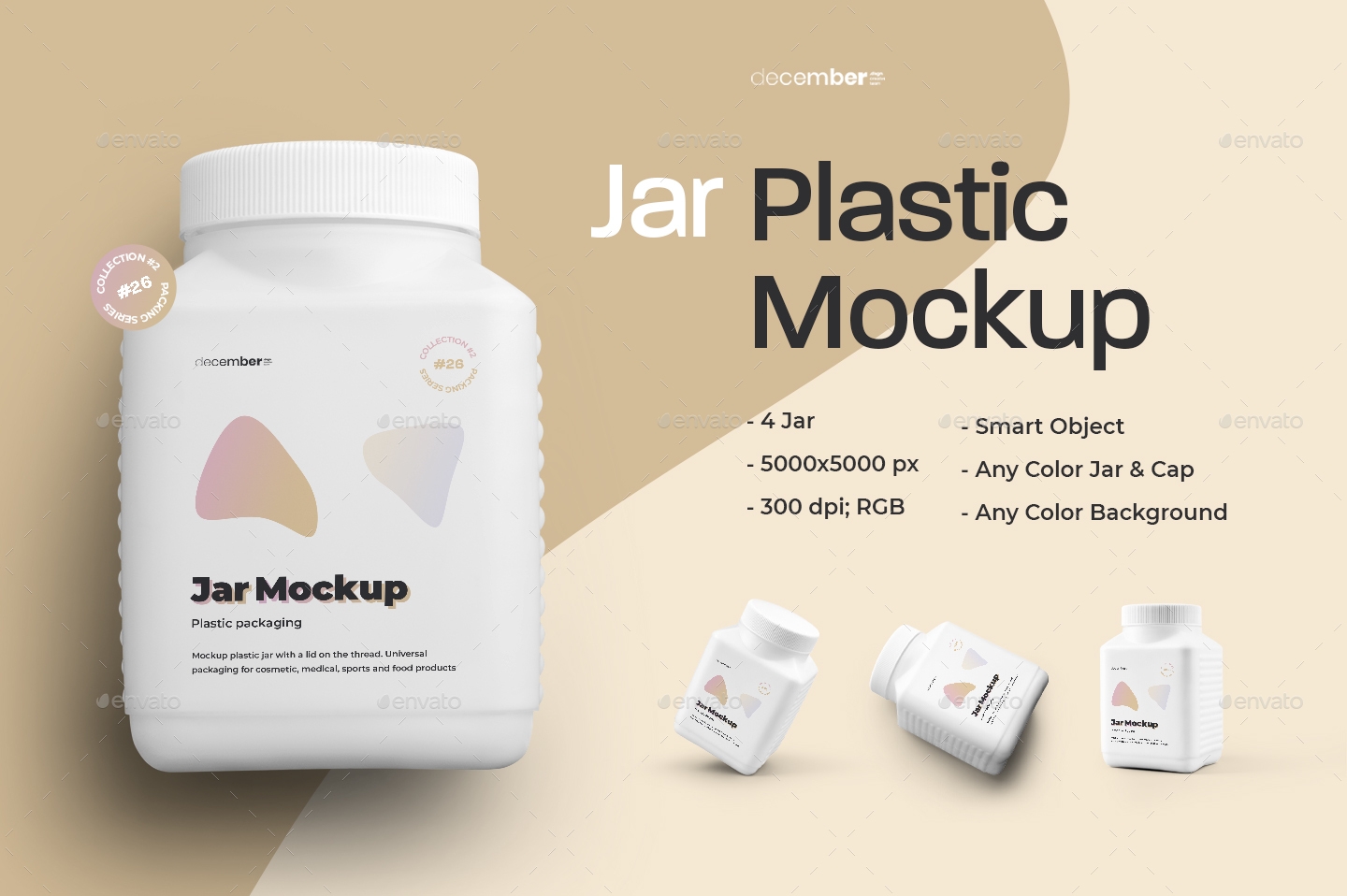54 Mockups of Plastic Jars ( 12 different sets ), Graphics | GraphicRiver