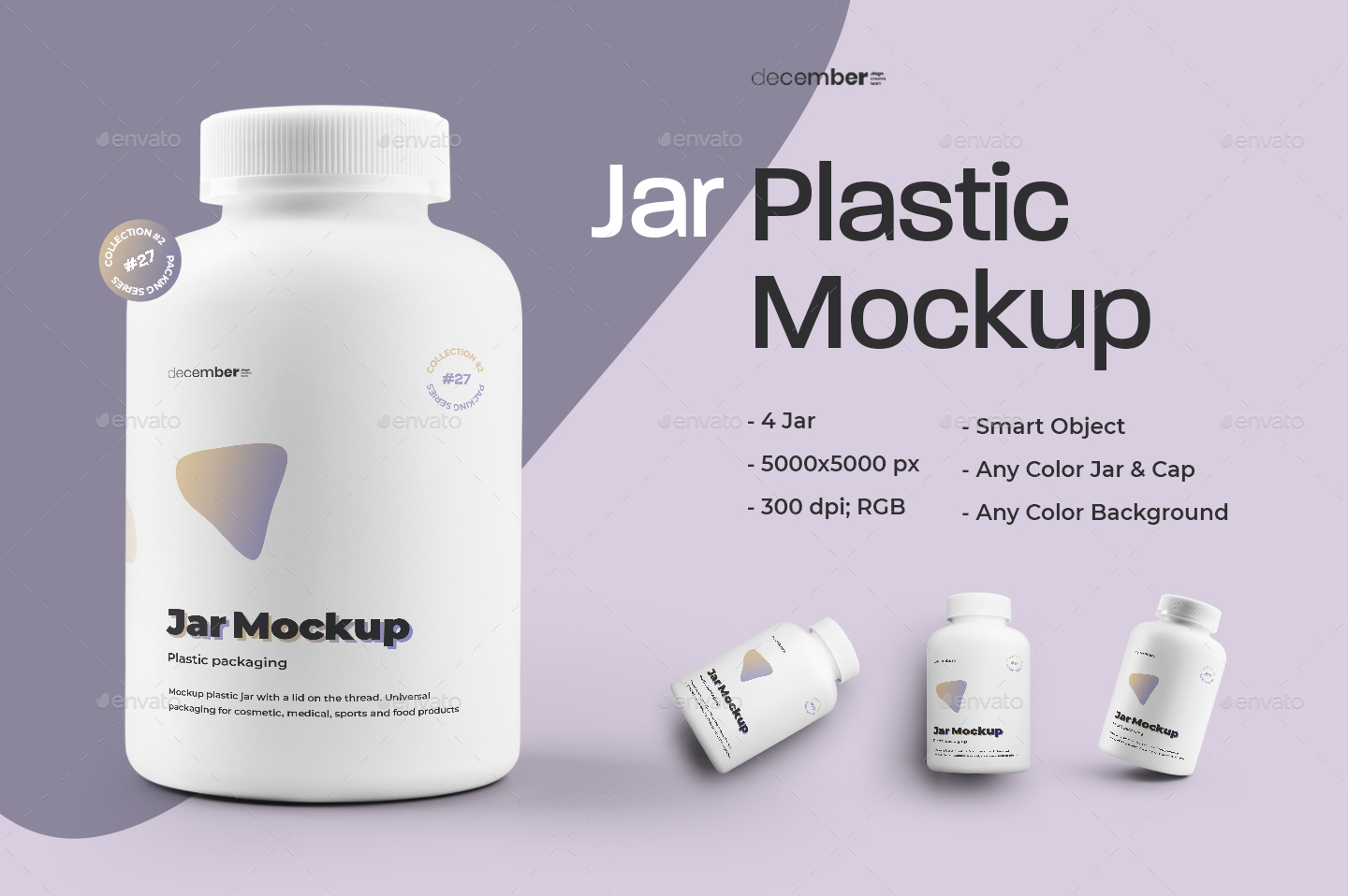 54 Mockups of Plastic Jars ( 12 different sets ), Graphics | GraphicRiver