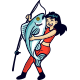 Cartoon Retro Vintage Angler Girl Character Mascot Logo, Logo Templates