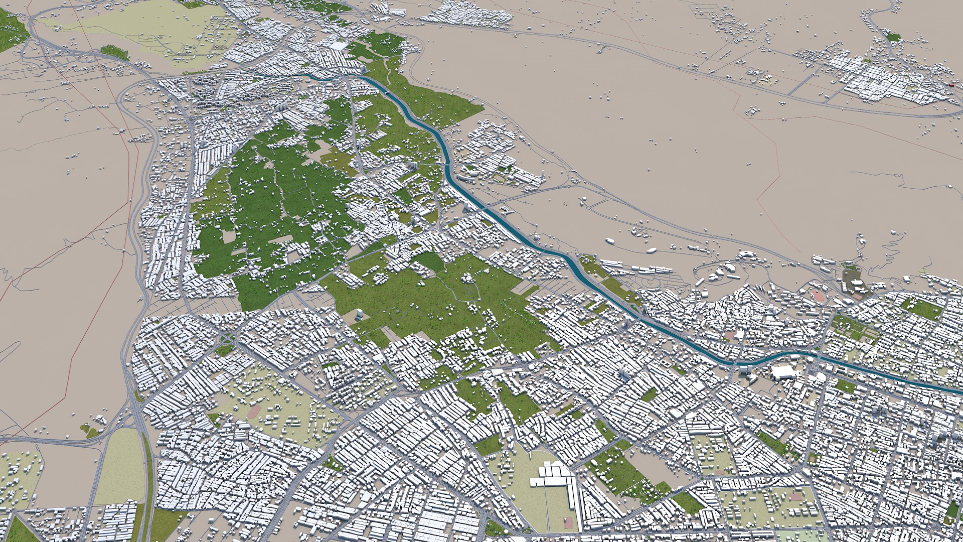 Shiraz city Iran 3d model 80km by TurboCG | 3DOcean