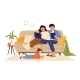 Family Using Gadgets. Home Internet, Child Parents, Vectors | GraphicRiver