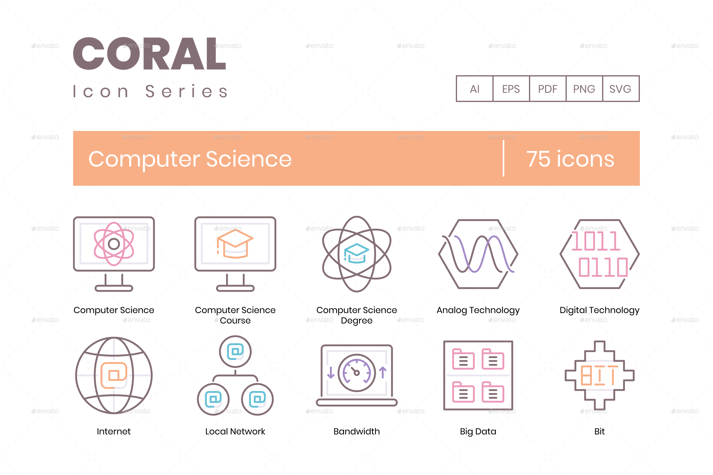 75 Computer Science Icons by Krafted | GraphicRiver