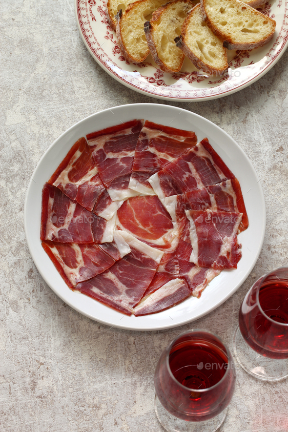 jamon iberico, spanish dry cured ham Stock Photo by motghnit | PhotoDune